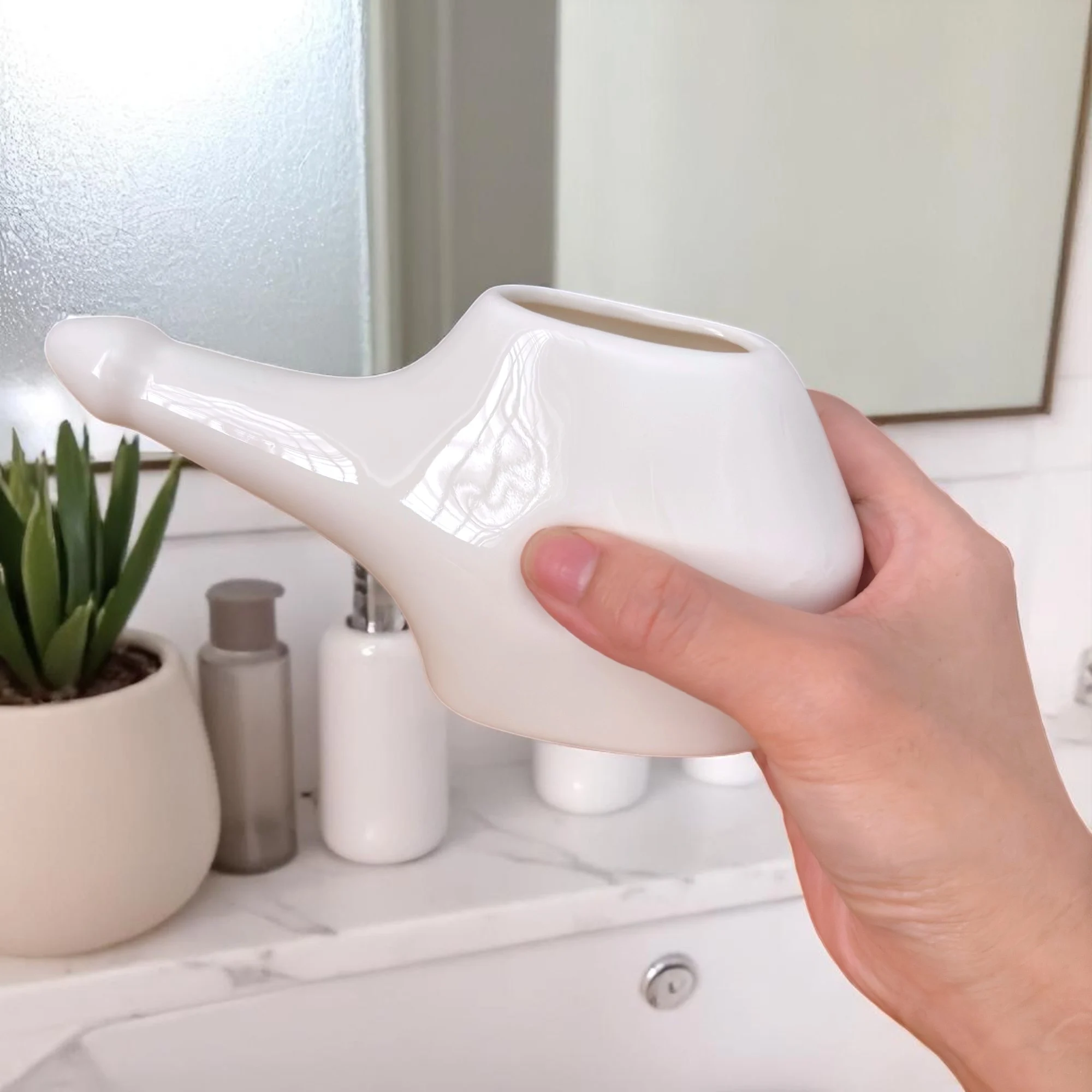 Ceramic Jala Neti Pot (Nasal Cleansing Pot) - Earth Esprit